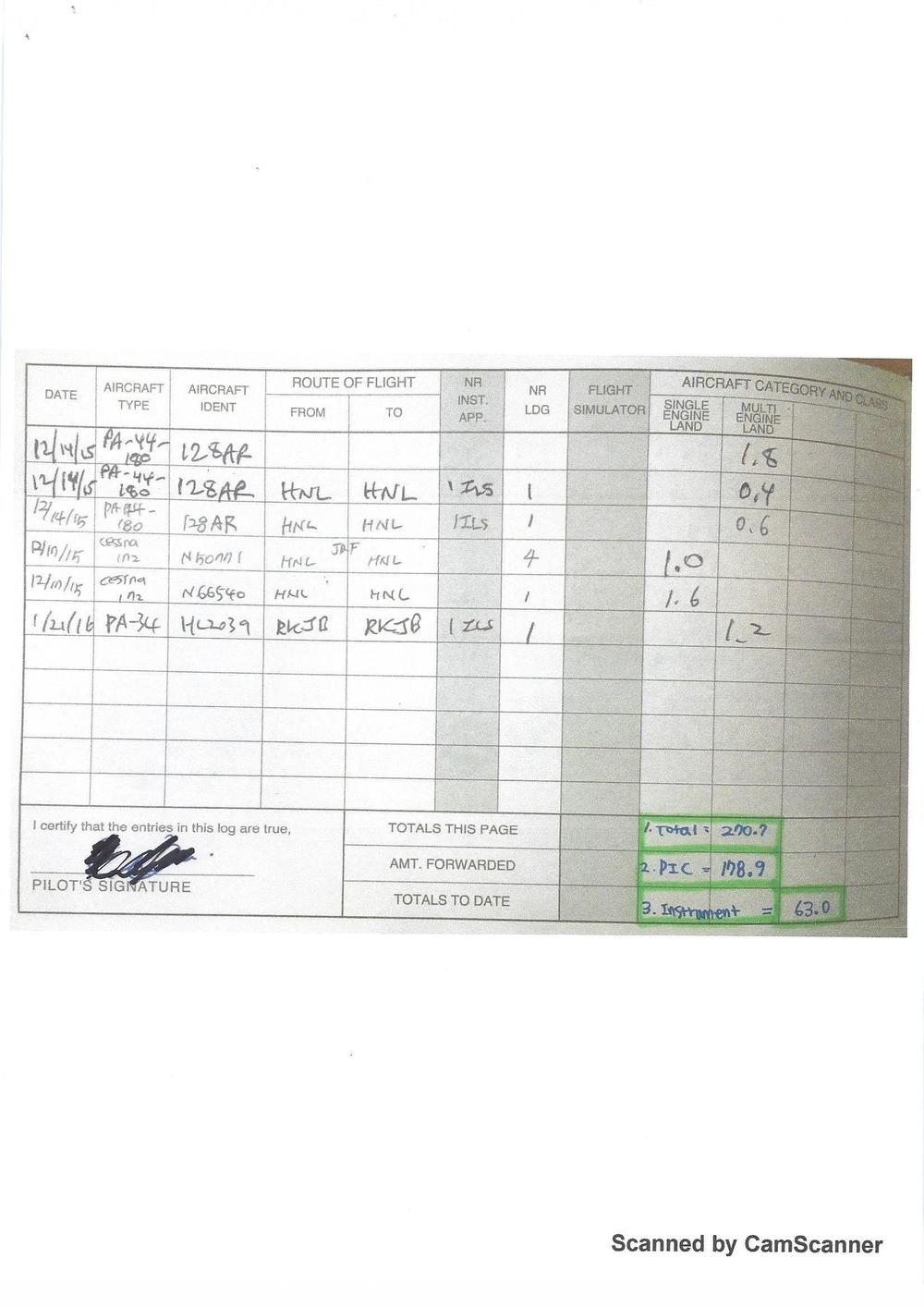 U.S Log Book